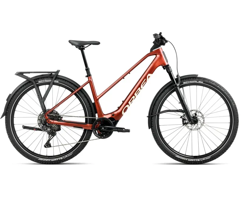 Orbea Kemen Adv 10 Mid E-Hybrid Bike in Mars Red/Ivory White Gloss